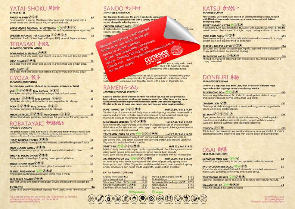 Food Menu | Mikaku
